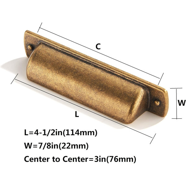 MARLIN MANUFACTURING COMPANY, INCORPORATED 10 Pack 3" Drawer Pulls Antique Brass Cabinet Cup ...